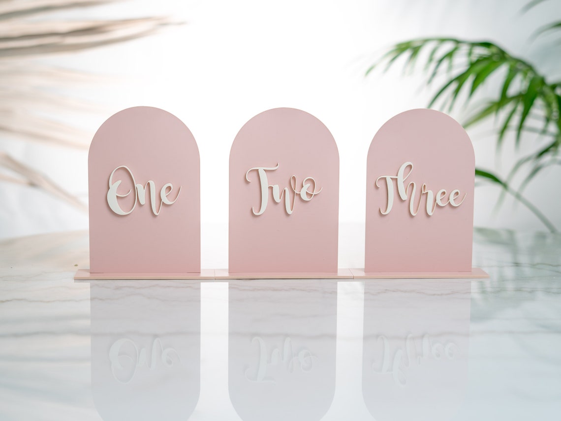 Pink Table Number Arch Table Numbers Acrylic Table Number - Etsy