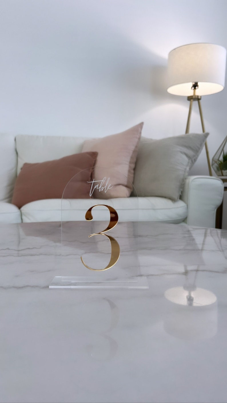 Gold Mirror Table Number Arch Table Numbers Acrylic Table - Etsy