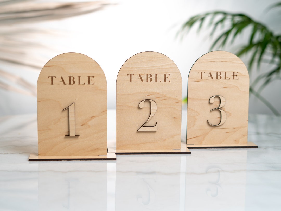 Wooden Table Number, Arch Table Numbers, Acrylic Table Number, - Etsy