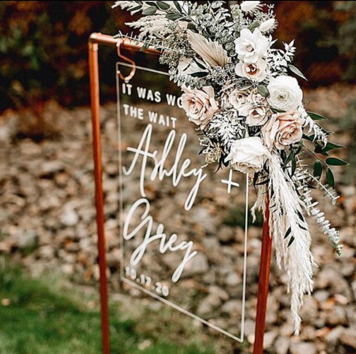 Copper Stand Welcome Sign Wedding Bar Stand Seating Chart | Etsy