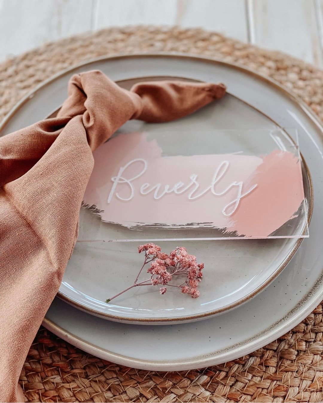 Acrylic Place Cards, Name Cards, Rectangle Place Cards - Etsy