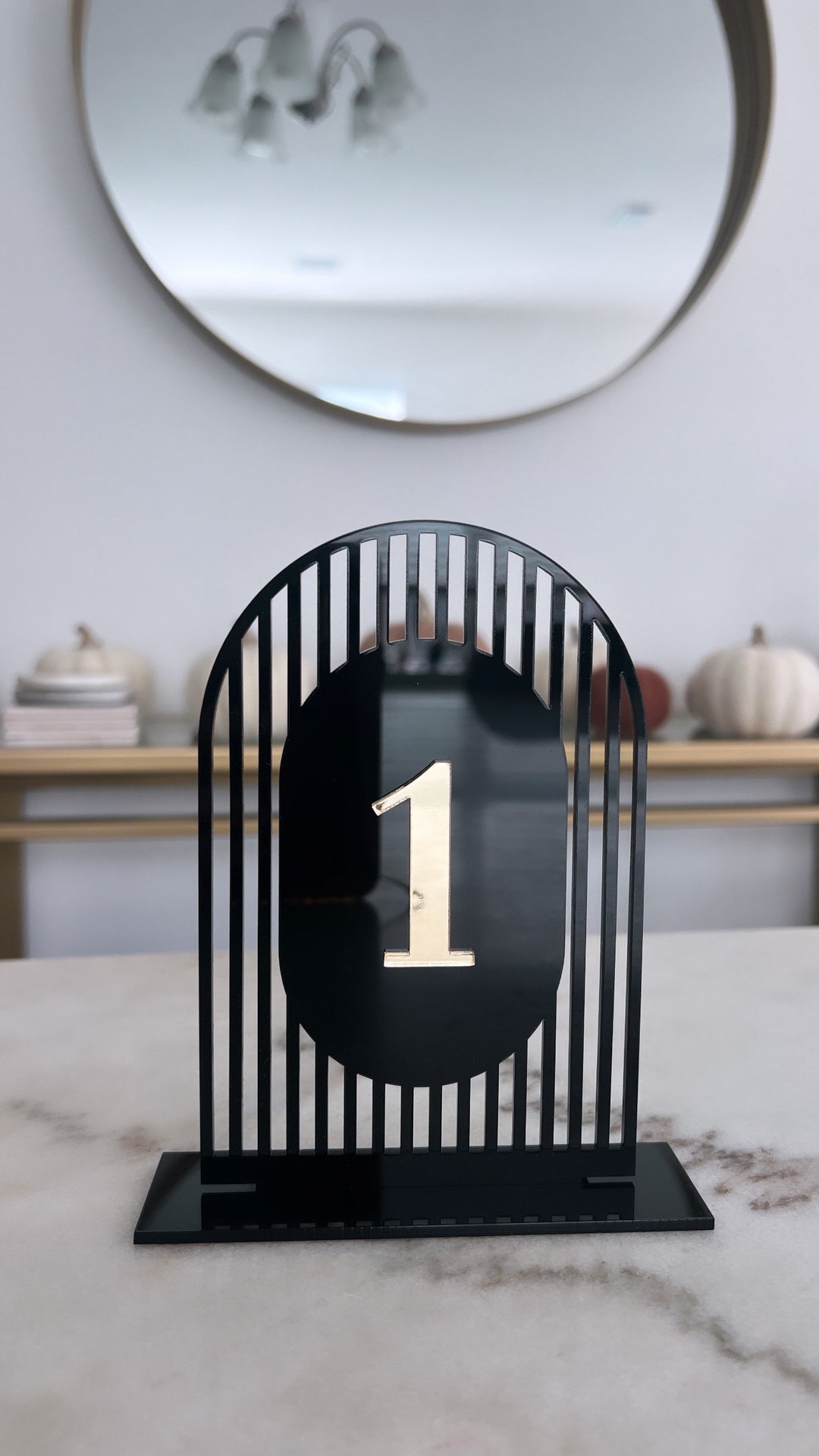 Black Table Number, Arch Table Numbers, Acrylic Table Number - Etsy