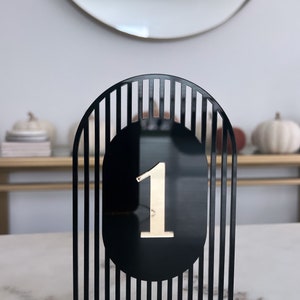 Modern Black Acrylic Arch Table Number - Etsy