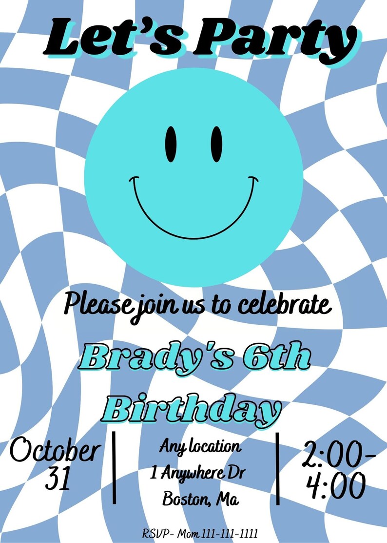 Let's Party Birthday Invitation - Etsy