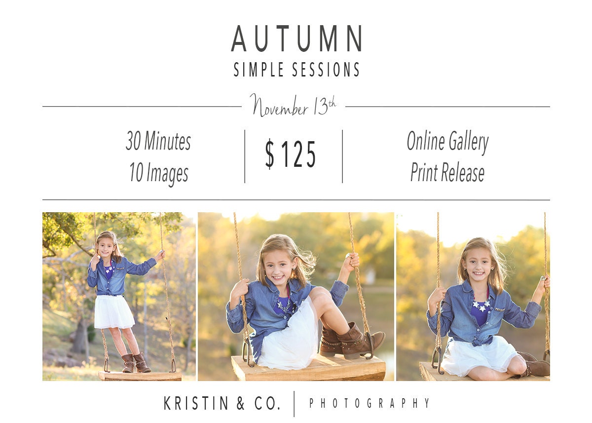 Mini Session Photography Marketing Template, Clean, Simple, Instagram ...