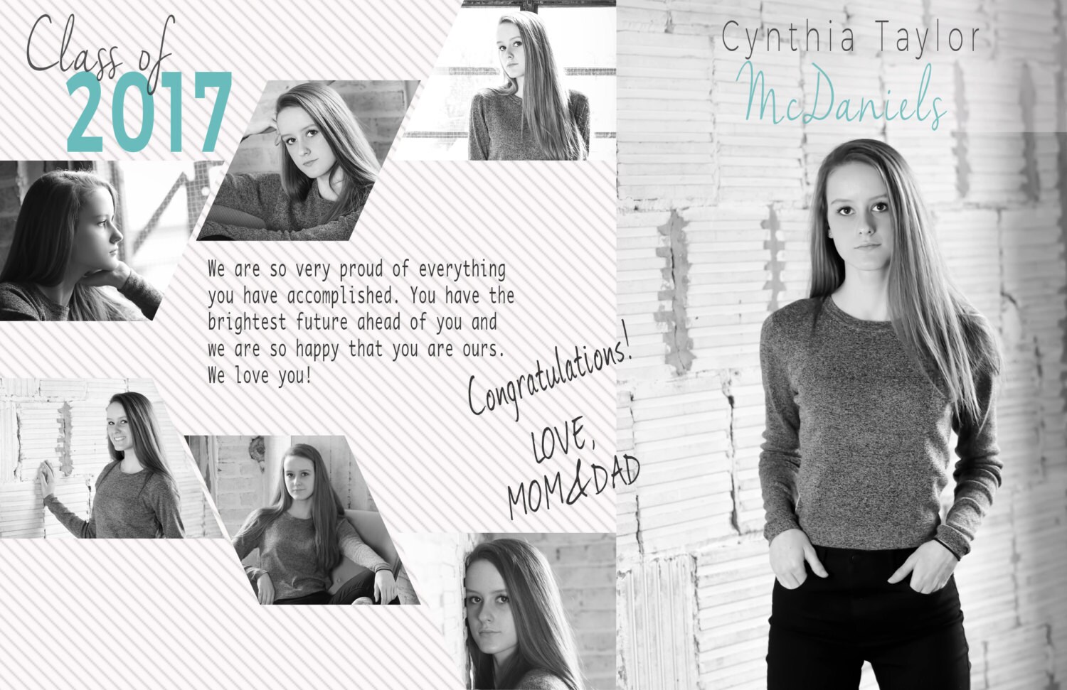 Senior Yearbook Ad, Photoshop Template, Graduation - Immediate Download ...