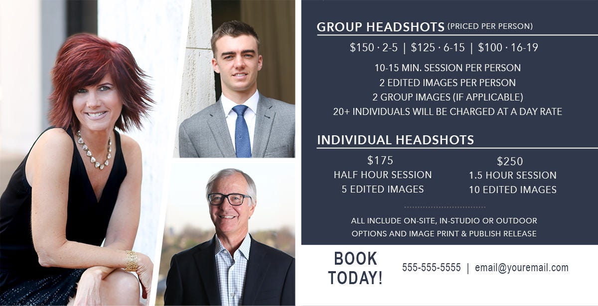 Headshot Photography Marketing Template - Print - Instagram - Facebook ...
