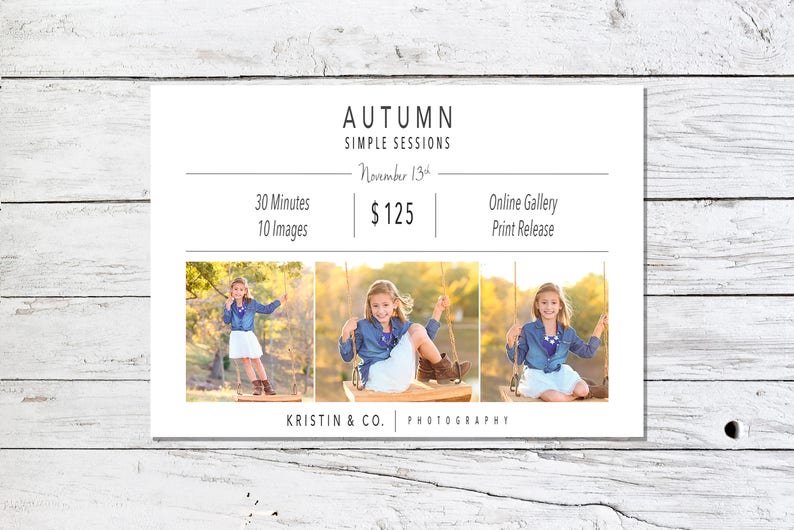 Mini Session Photography Marketing Template, Clean, Simple, Instagram ...