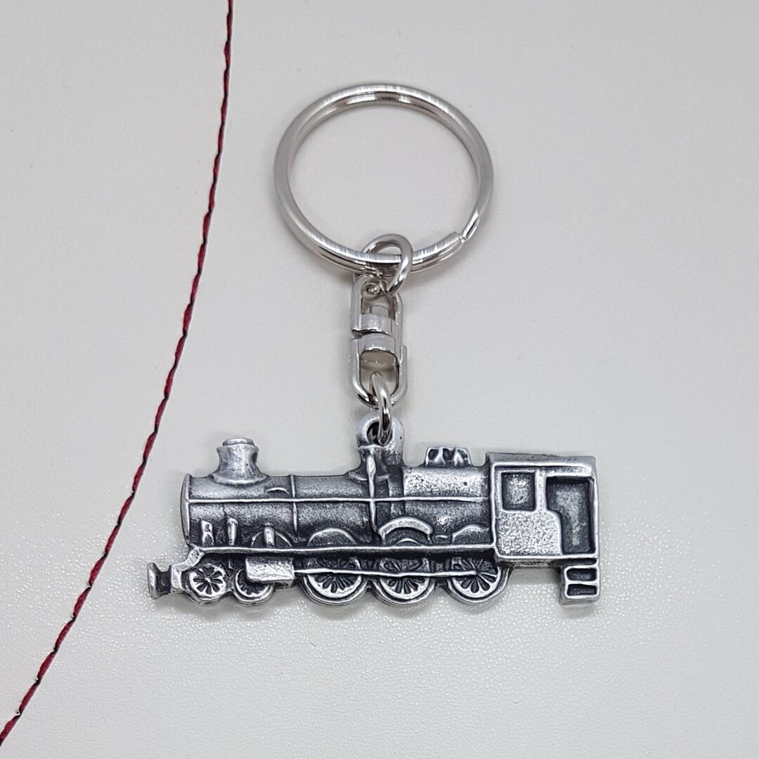 Pewter Steam Train Locomotive Railway Keyring Keychain. Handcrafted in ...