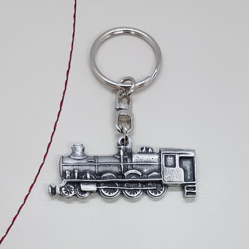 Pewter Steam Train Locomotive Railway Keyring Keychain. - Etsy