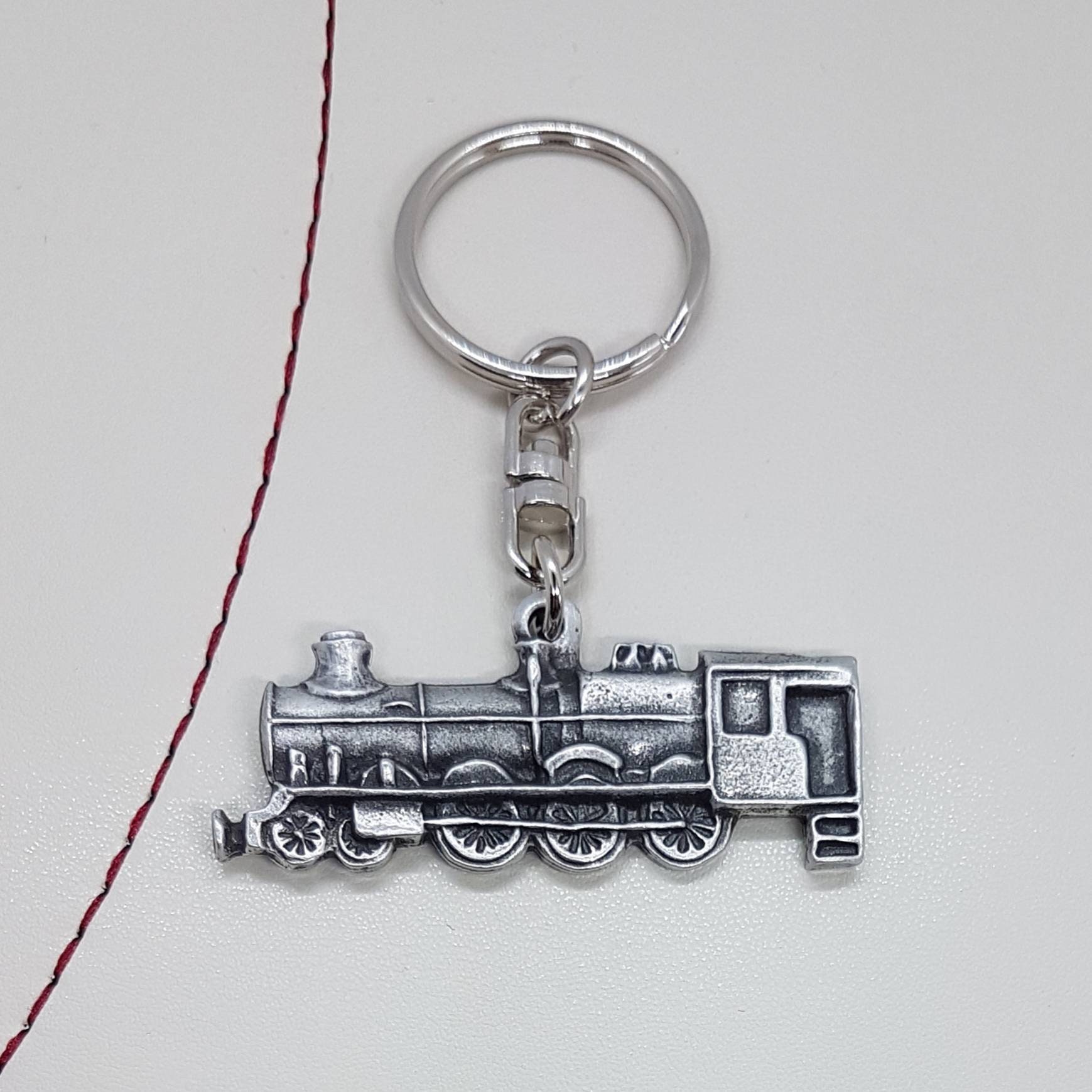 Pewter Steam Train Locomotive Railway Keyring Keychain. Handcrafted in ...