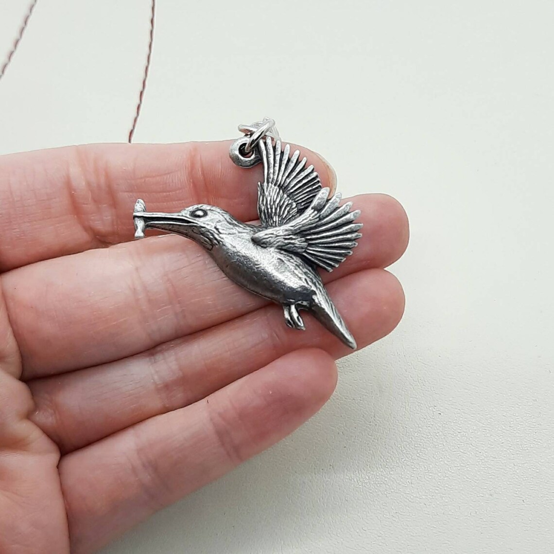 Pewter Kingfisher Bird Keyring Keychain. Handcrafted in the - Etsy