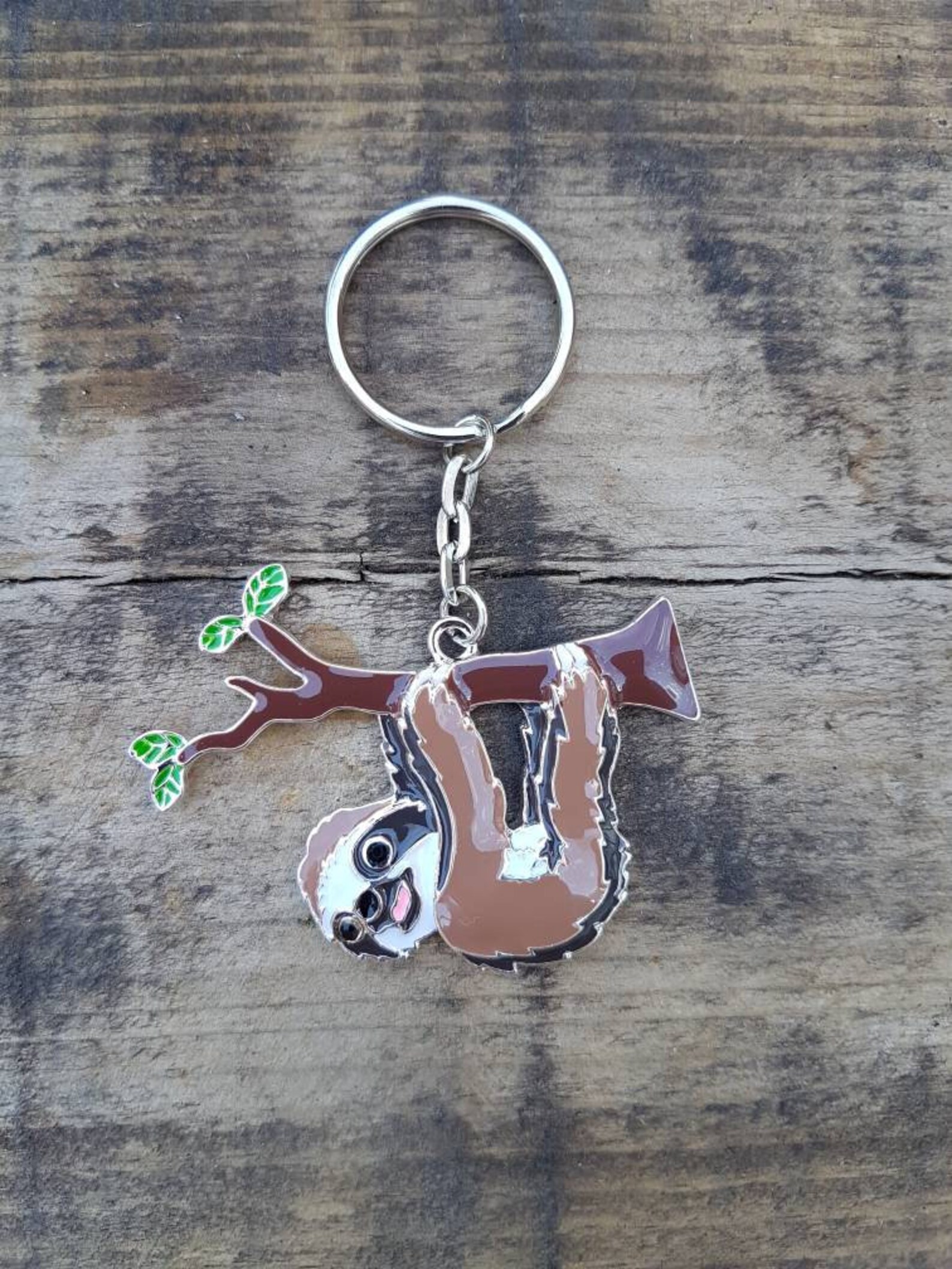 Sloth Keyring Keychain. Enamel Charm Bag Charm Birthday - Etsy