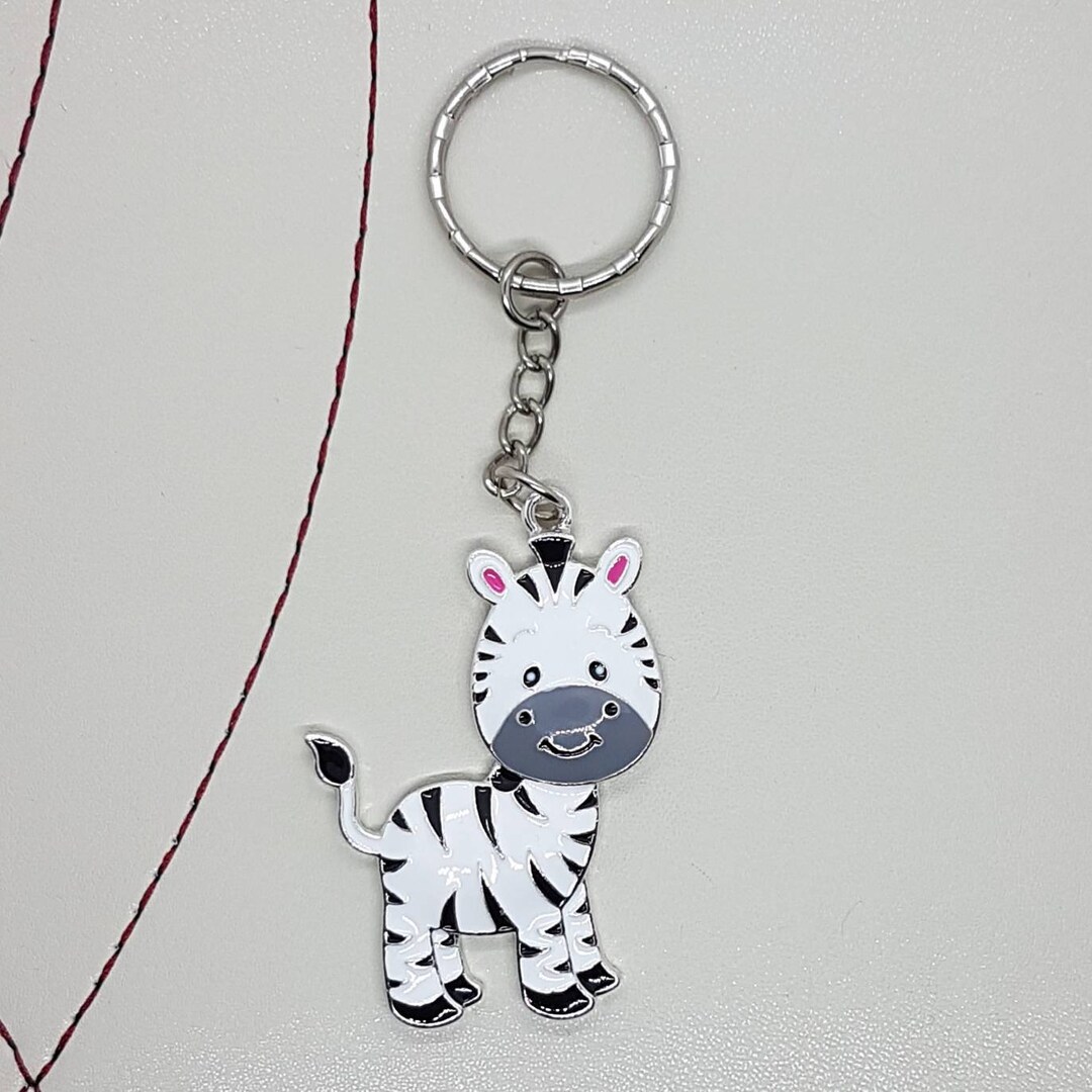 Zebra keyring keychain. Enamel charm bag charm birthday - Etsy 日本