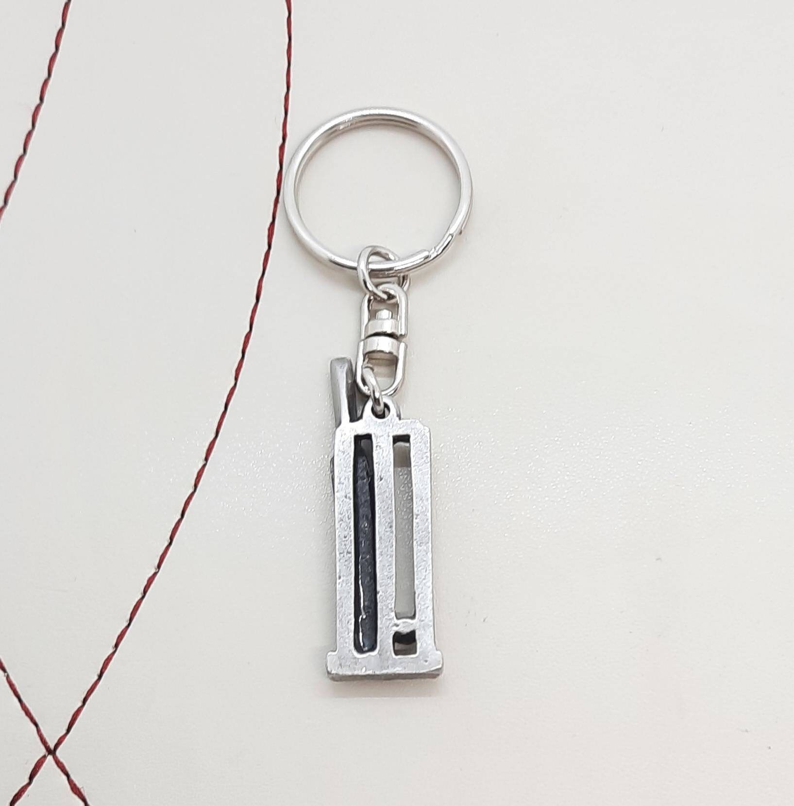 Cricket Stumps Bat Cricketer Pewter Keyring | Etsy