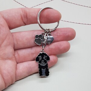 Cockapoo Enamel Charm Black, White, Brown Keyring Keychain, Dog Gift ...