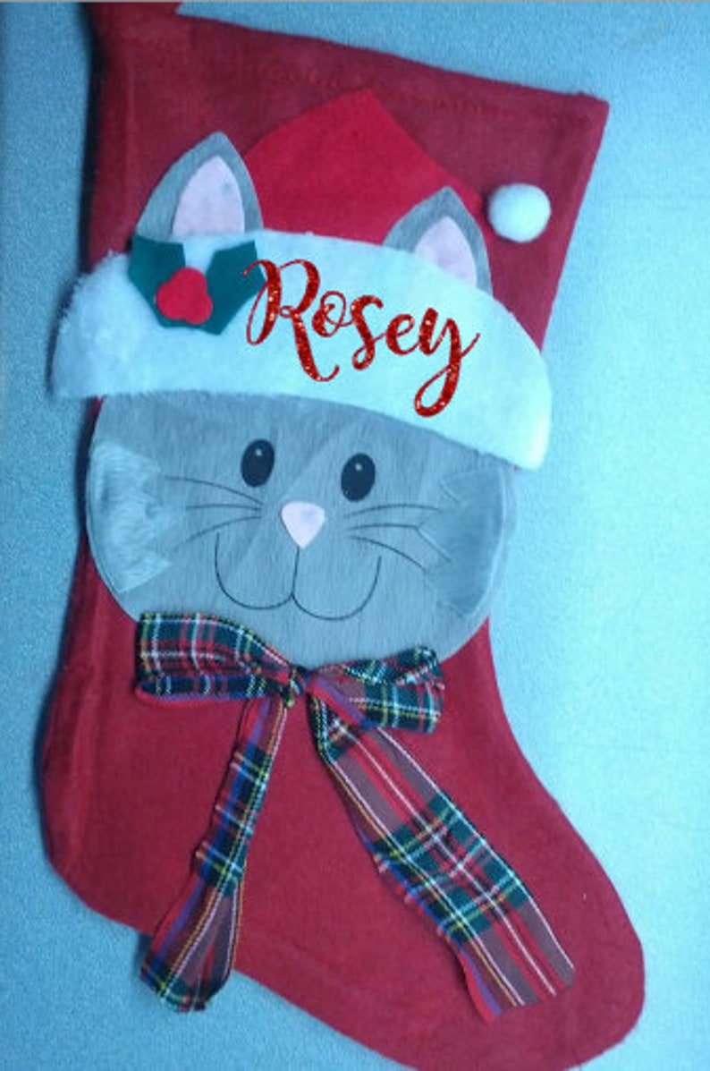 Personalized Cat Stocking Pet Christmas Stockings Your Cats - Etsy