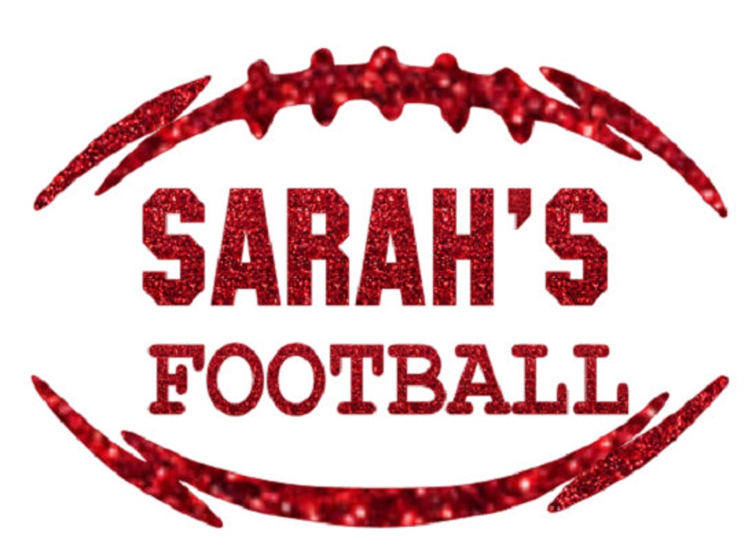 Glitter Personilized Football Iron on , Sports Custom Iron on , Glitter ...
