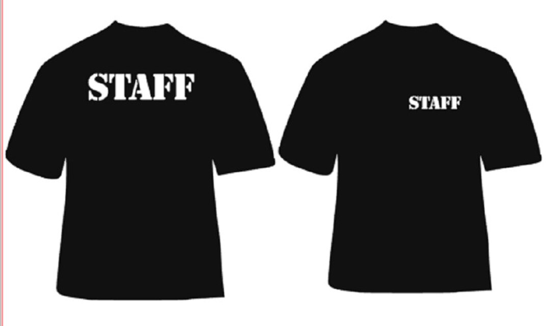 Event Tee Shirt Design, Iron on STAFF Shirt Design, Party Favors, Fun ...