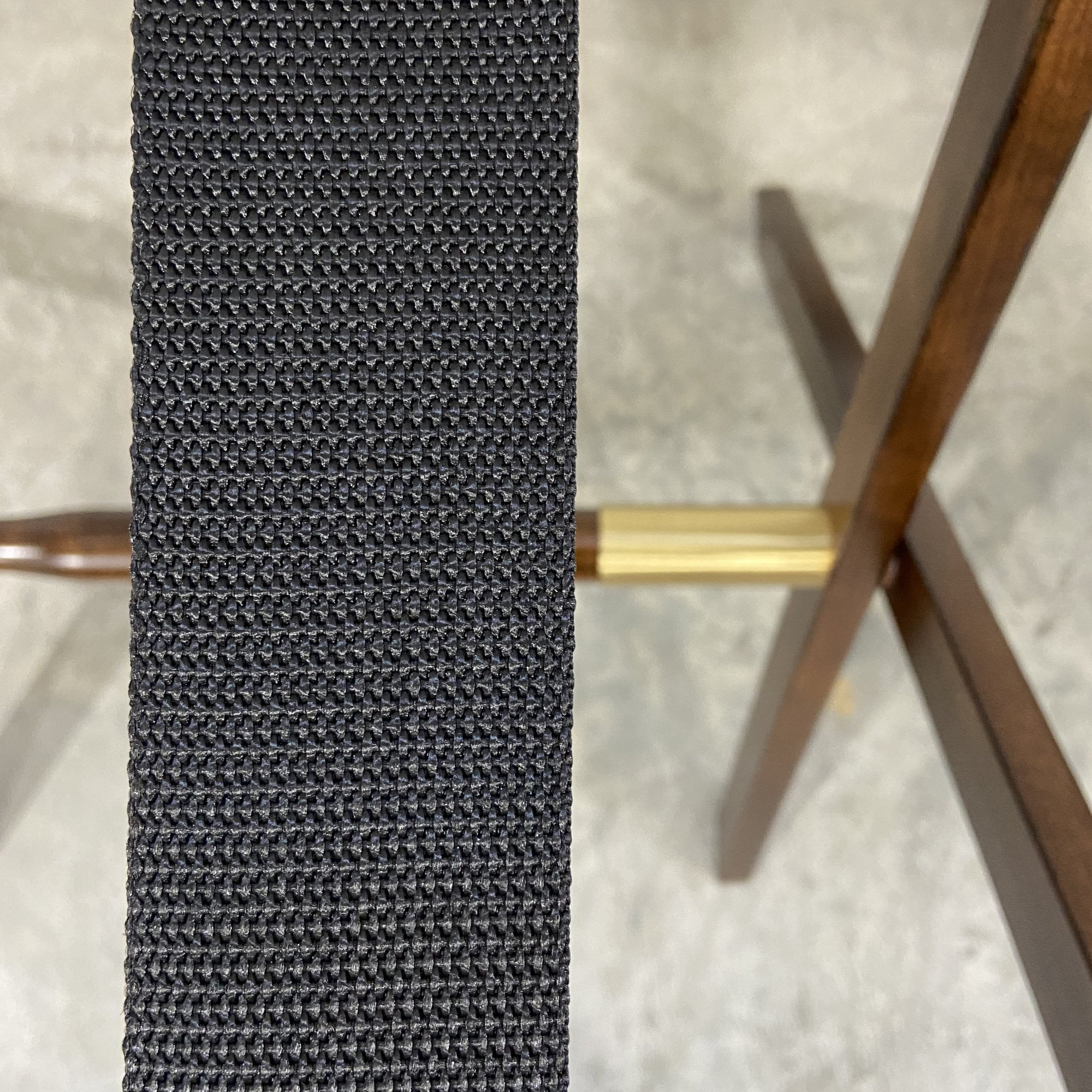 Brown Wall Protector Wood Luggage Rack With Black Straps and Brass ...