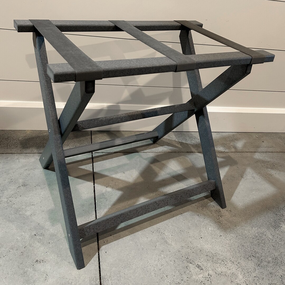 Dark Grey Recycled Plastic Straight Leg Luggage Rack With Graphite ...