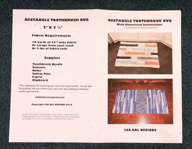 Rectangle Toothbrush Rag Rug Pattern Digital Download - Etsy