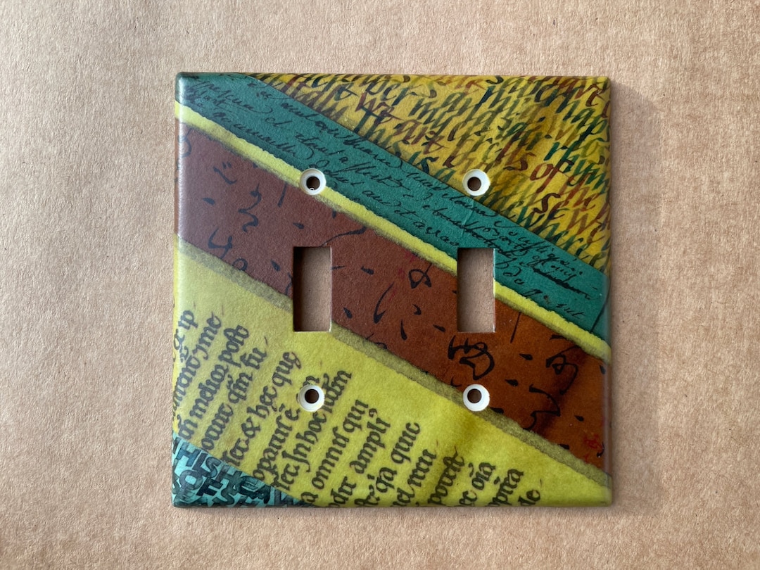 Original Collaged Double Toggle Light Switch Cover - Etsy