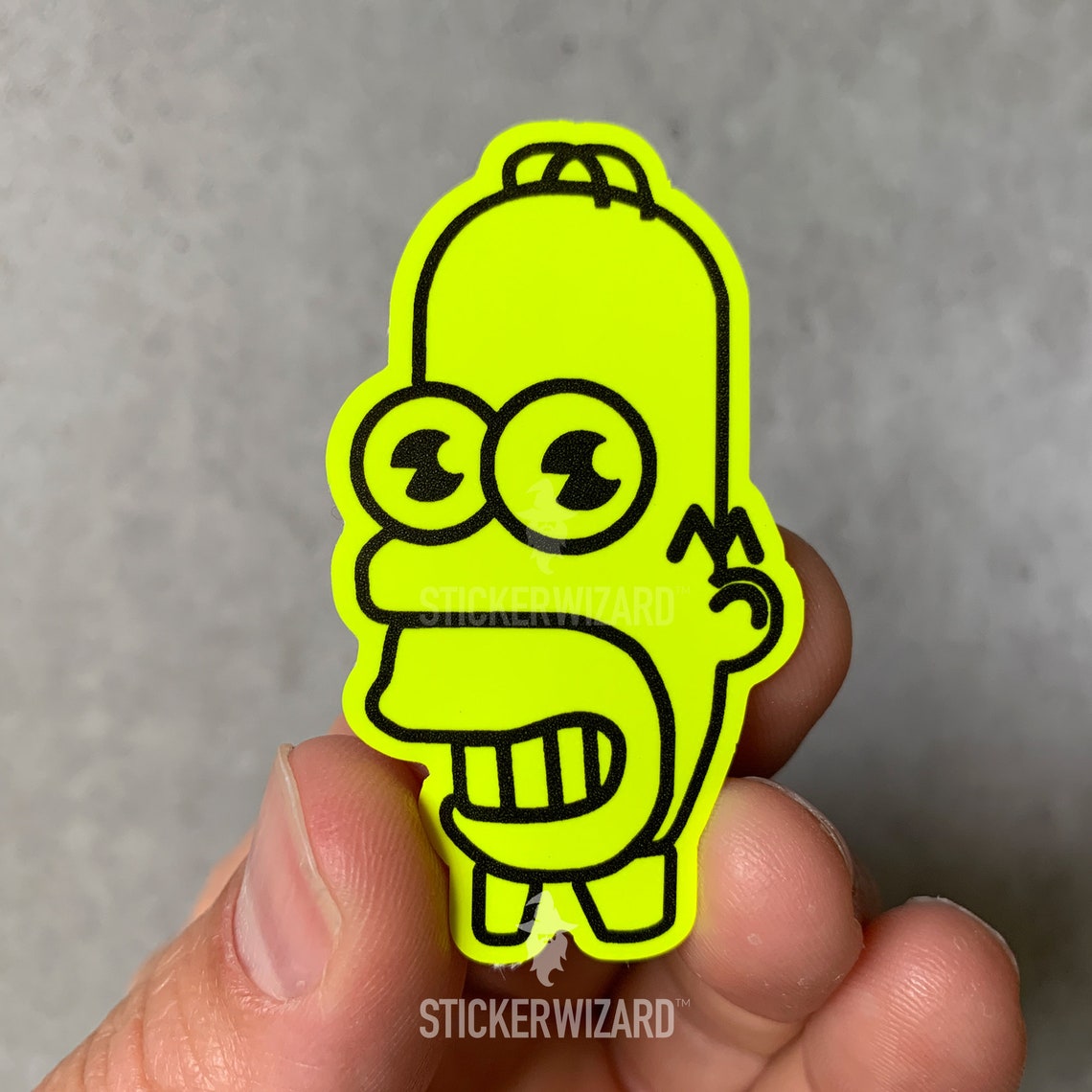 The Simpsons Mr Sparkle Homer Fluorescent Yellow Sticker - Etsy