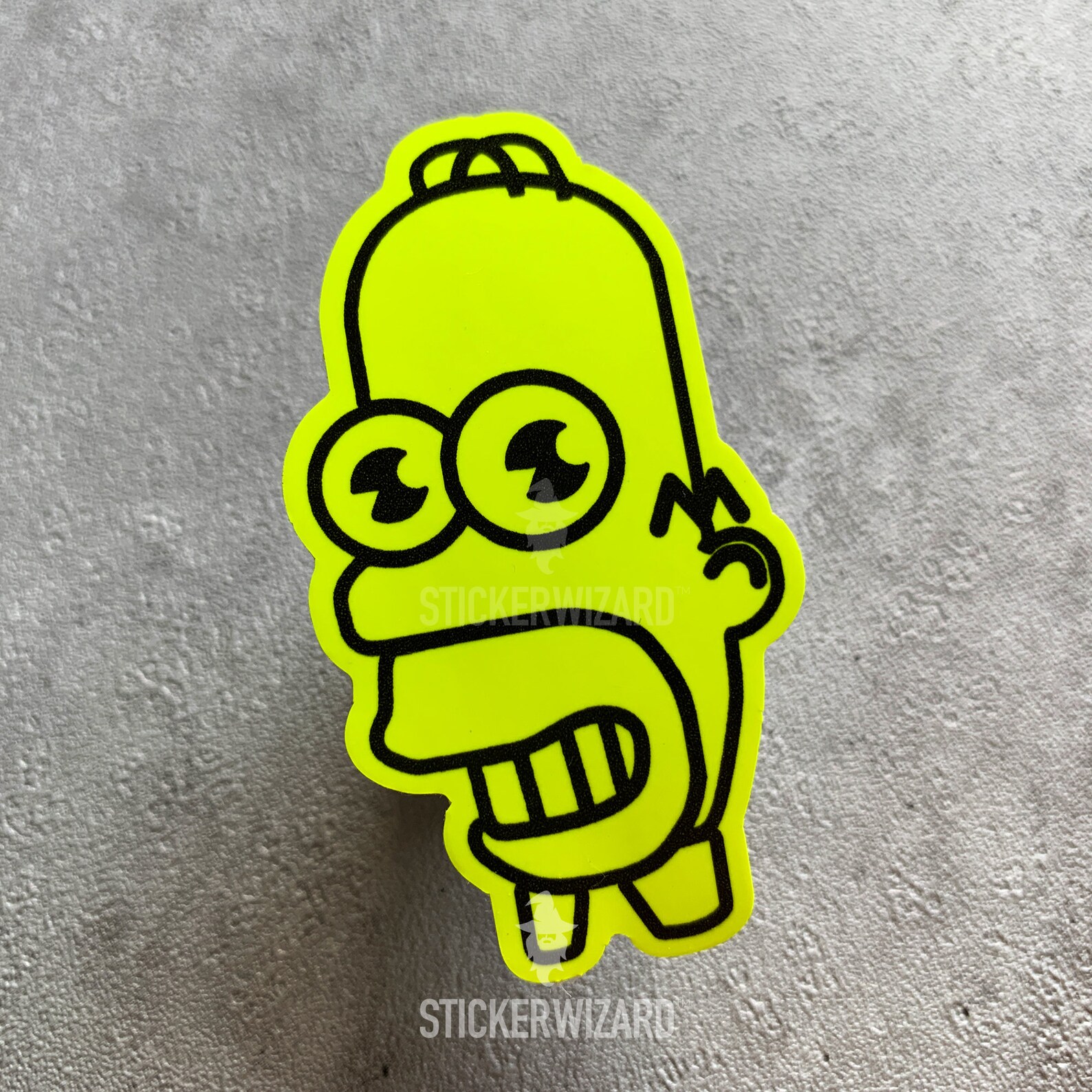 The Simpsons Mr Sparkle Homer Fluorescent Yellow Sticker | Etsy