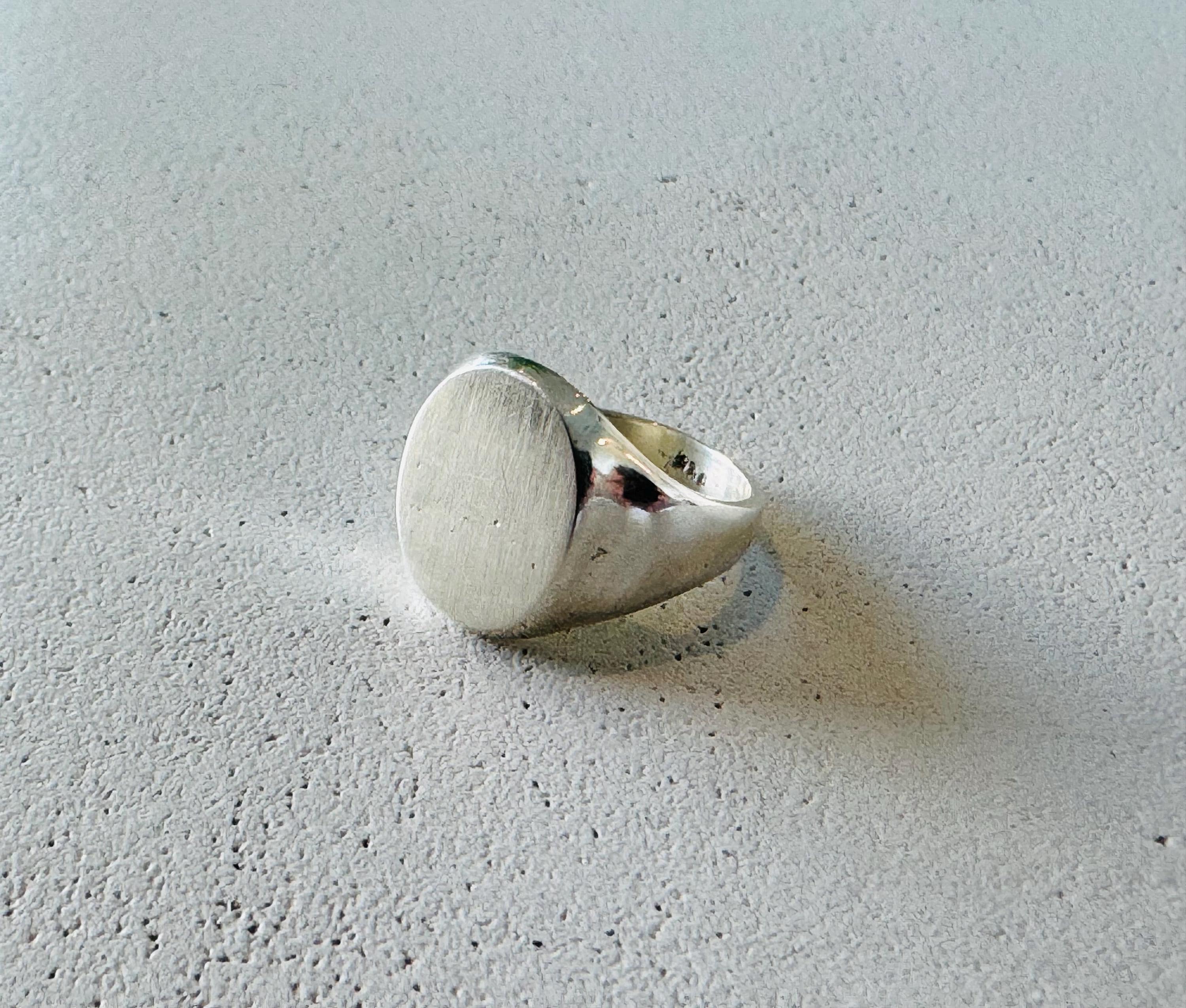 Sterling Silver Oval Signet Ring | Low Profile Signet Ring | Sand ...