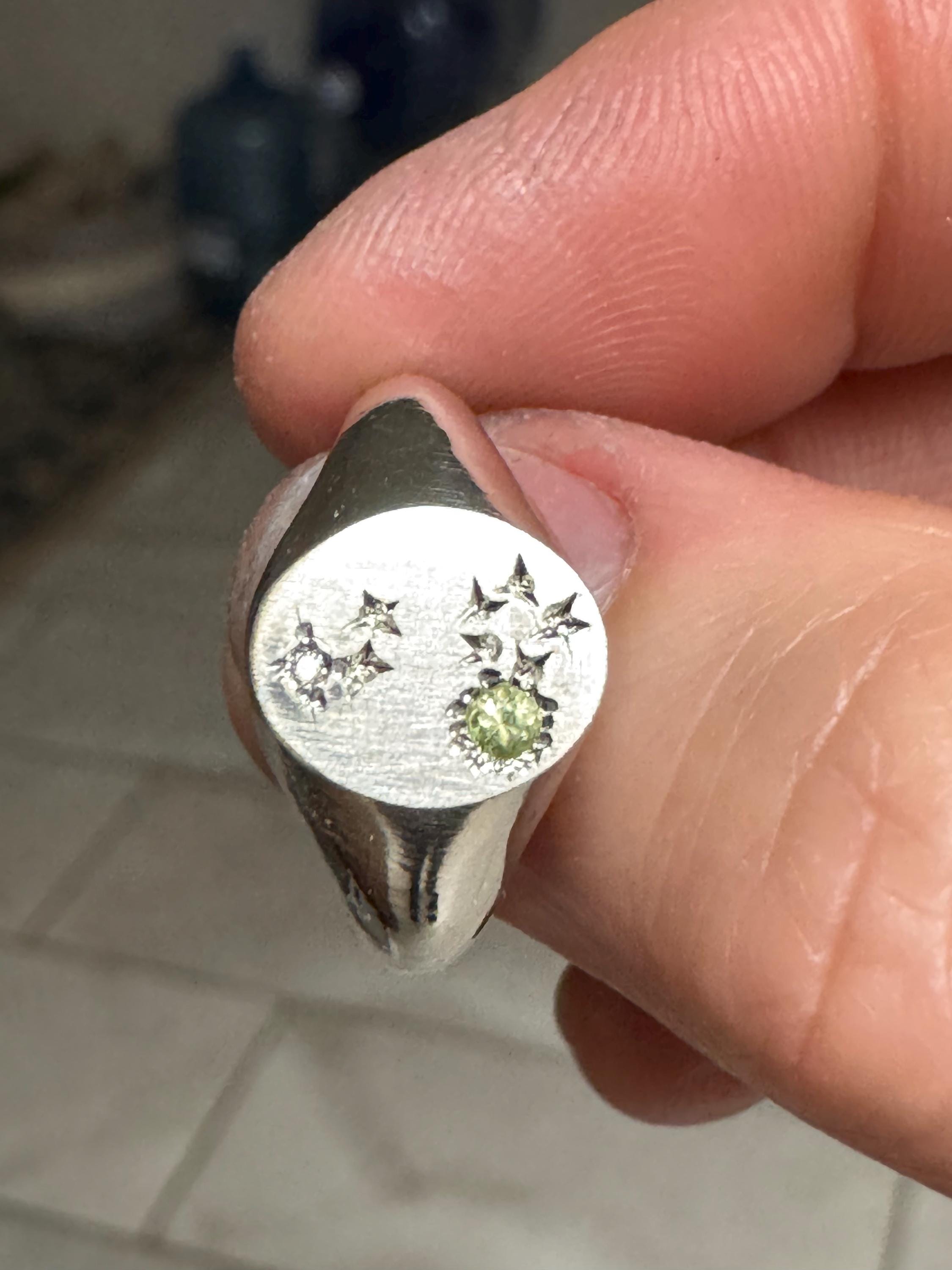 Sterling Silver Oval Signet Ring | Low Profile Signet Ring | Sand ...