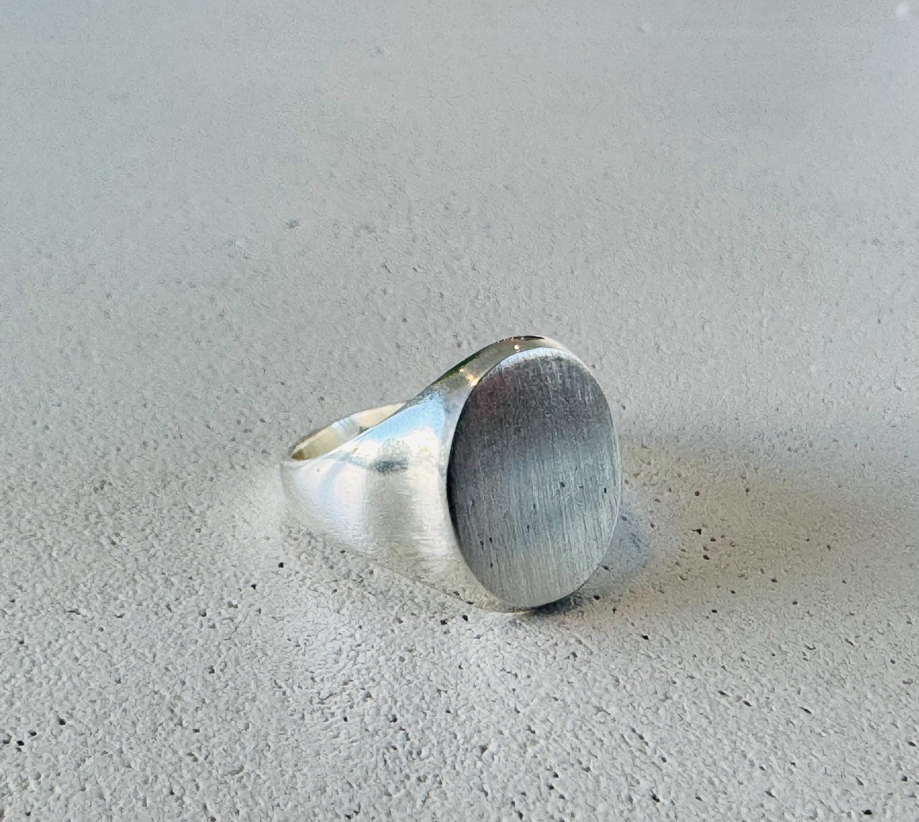Sterling Silver Oval Signet Ring | Low Profile Signet Ring | Sand ...