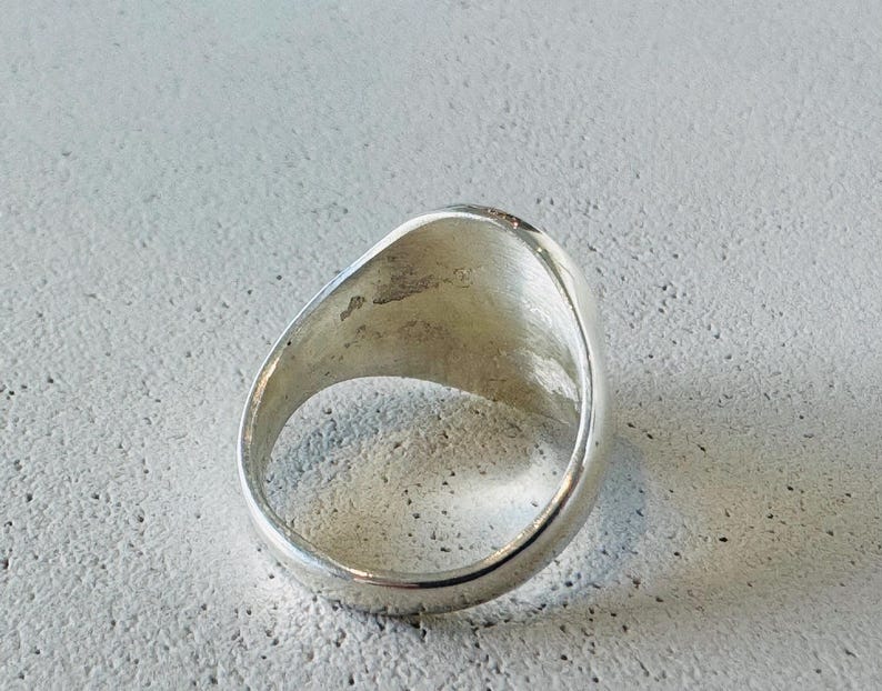 Sterling Silver Oval Signet Ring | Low Profile Signet Ring | Sand ...