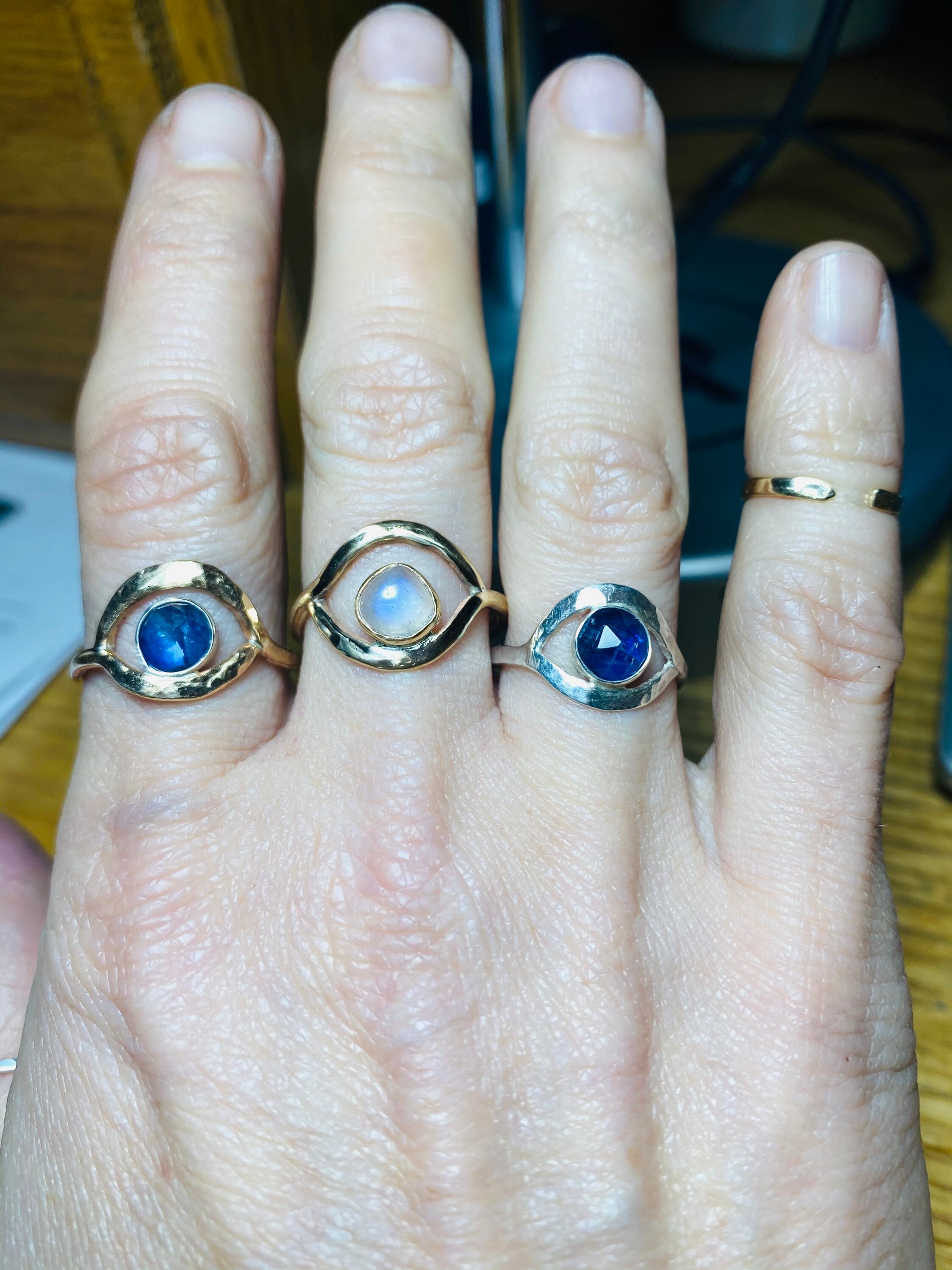 Evil Eye Protection Ring Sterling silver 14K Gold filled - Etsy.de