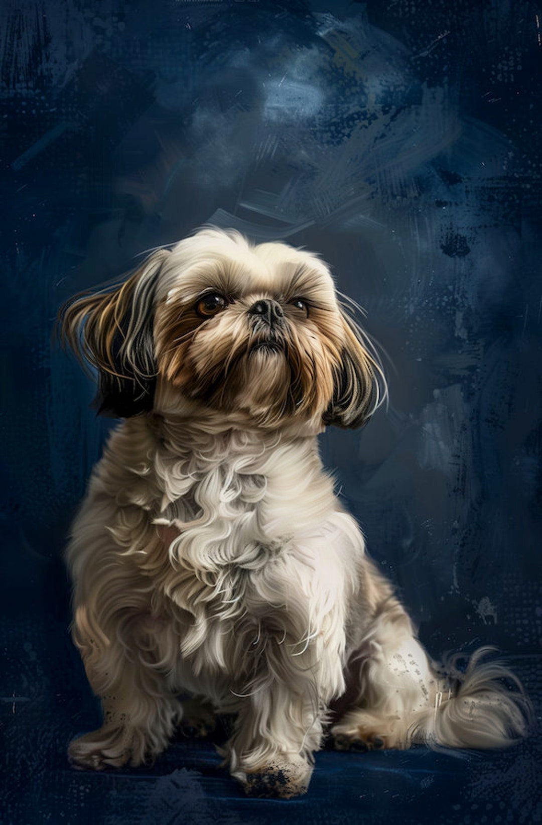 Portrait of an Older Shih Tzu , Illustration Portrait, Design, Journal ...