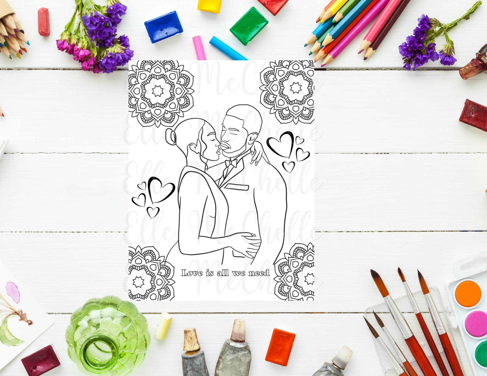 Love is All We Need Coloring Page - Etsy