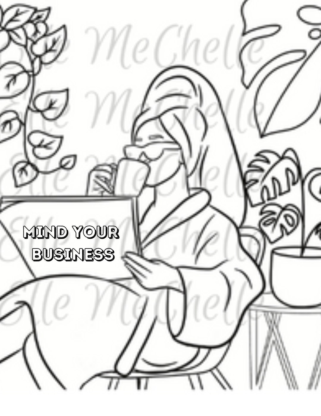 Mind Your Business Coloring Page - Etsy UK