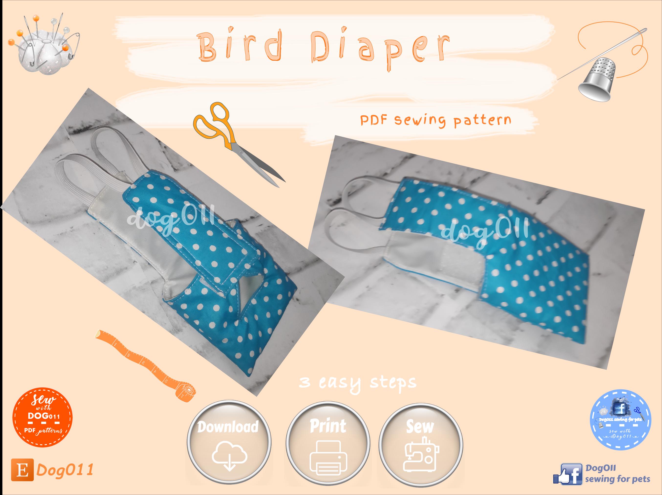 Bird Diaper Sewing Pattern Pigeon/crow Size PDF Digital Download - Etsy