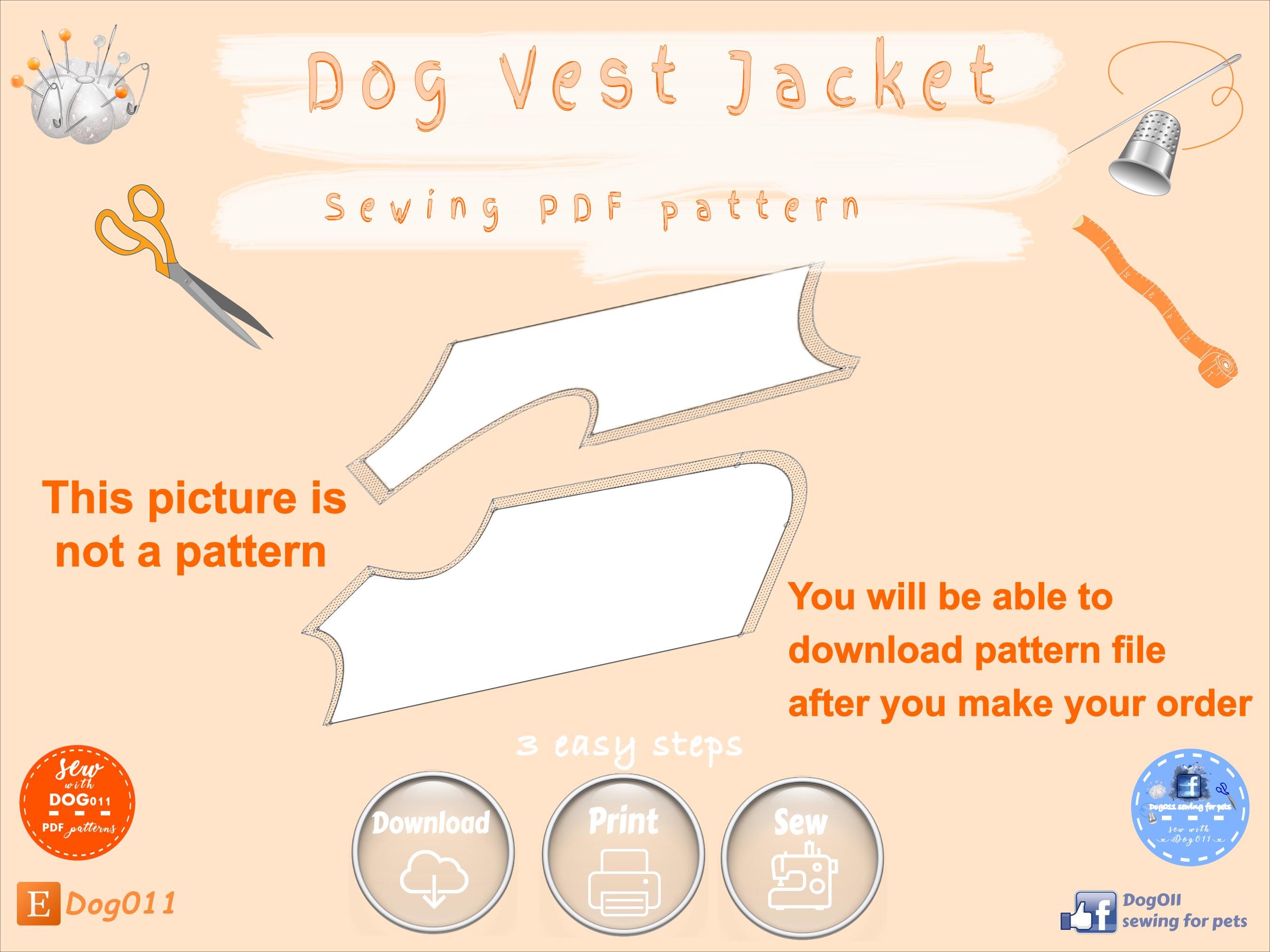 Sewing Pdf Pattern / Dog Vest / Dog Jacket / Dog Shirt / Digital File ...