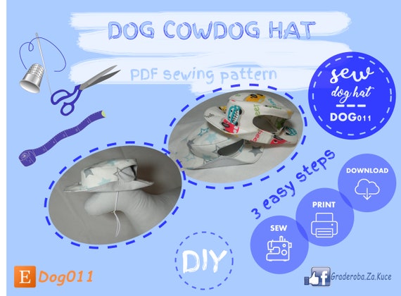 Dog Cowboy Hat Pdf Pattern/ Dog Cowdog Hat PDF Pattern/ Sewing - Etsy