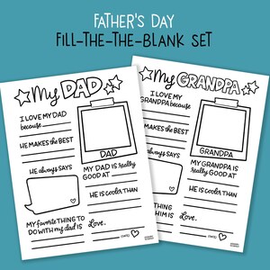 Father's Day Fill-in-the-blank Set - Etsy