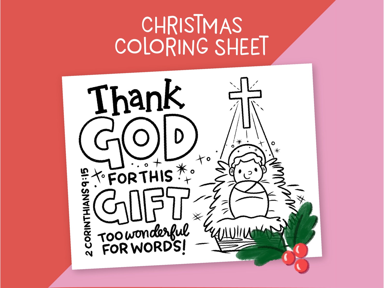 Christmas Printable Coloring Page, Jesus Coloring Page for Kids ...