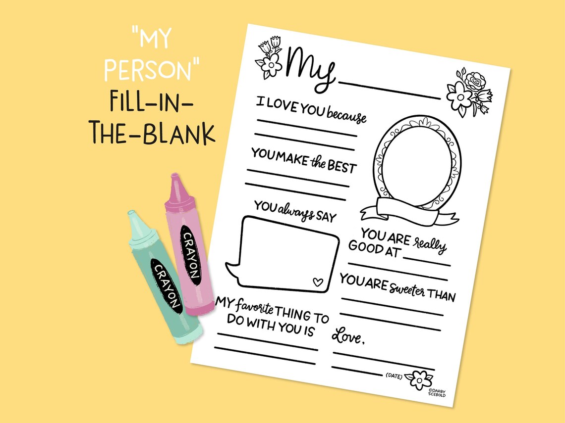 My Person Fill-in-the-blank - Etsy