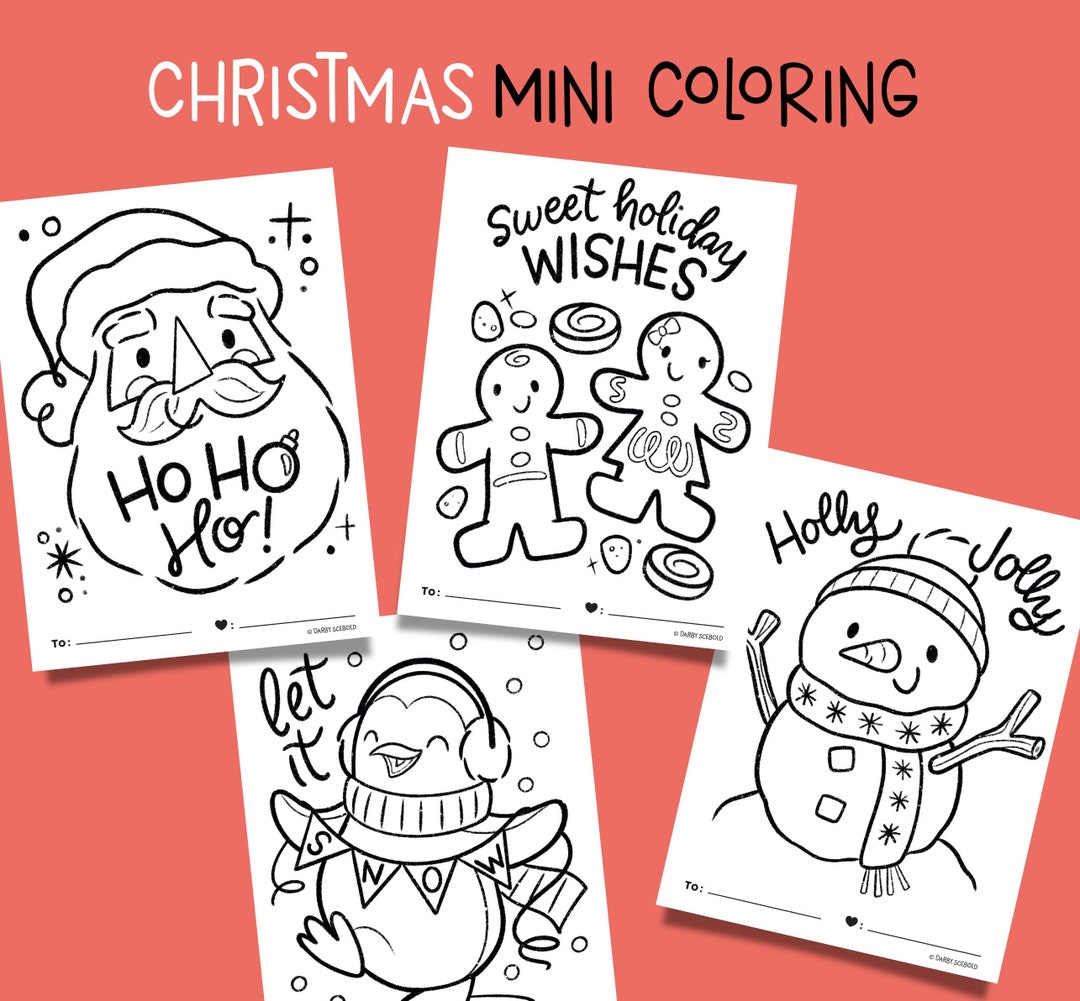 Christmas Mini Coloring Sheets - Etsy