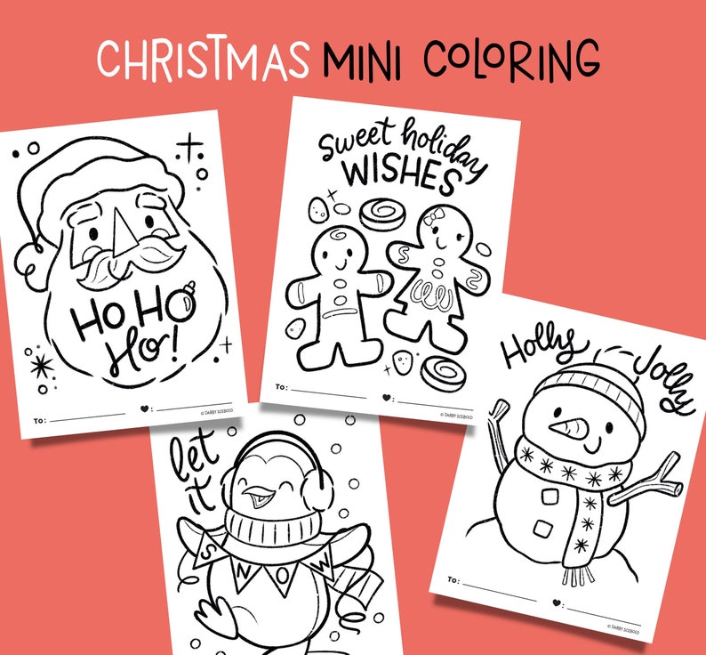 Christmas Mini Coloring Sheets - Etsy