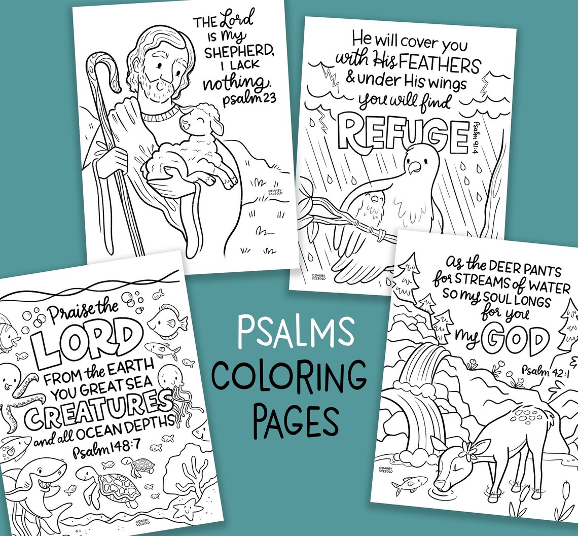 Psalms Printable Coloring Pages - Etsy
