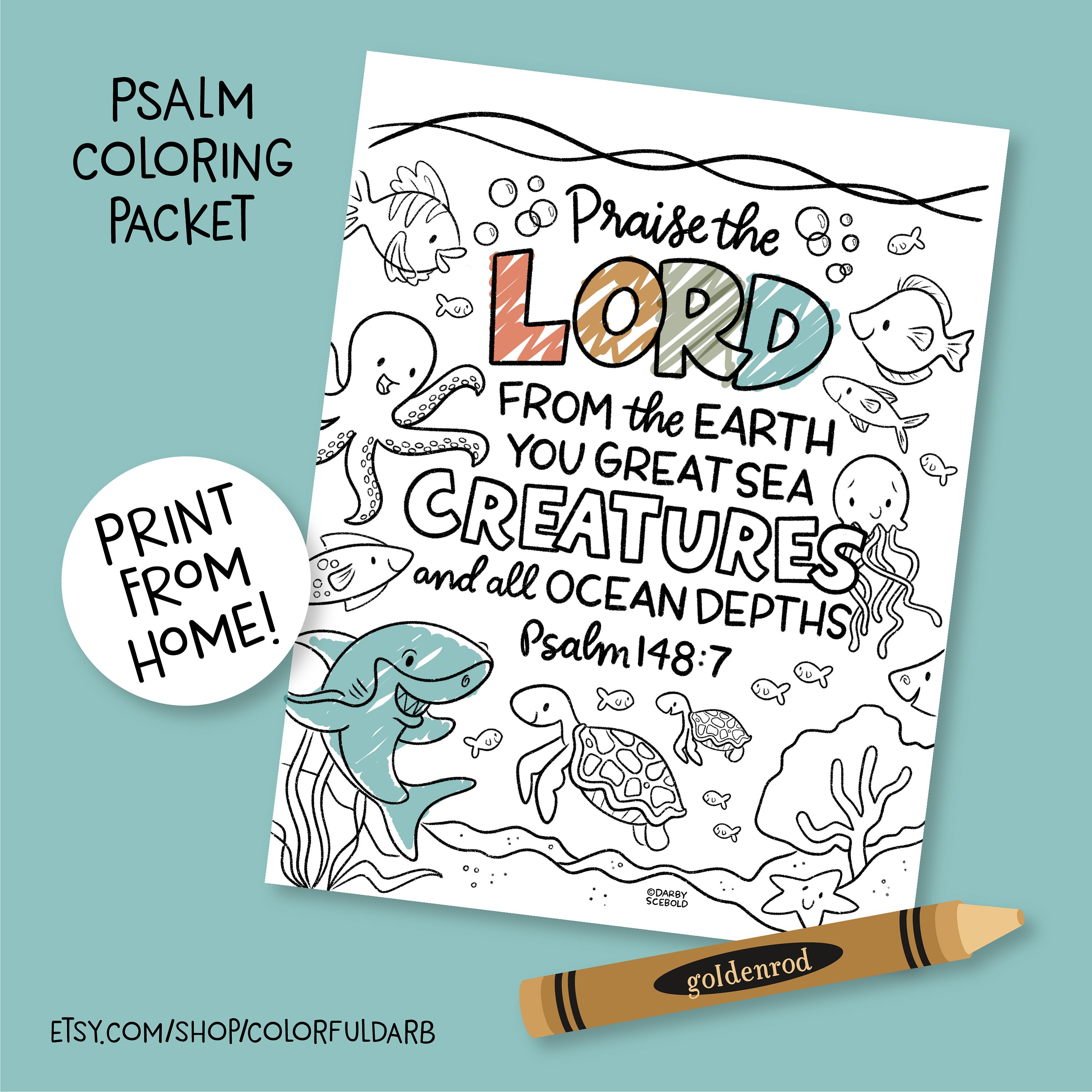 Psalms Printable Coloring Pages - Etsy