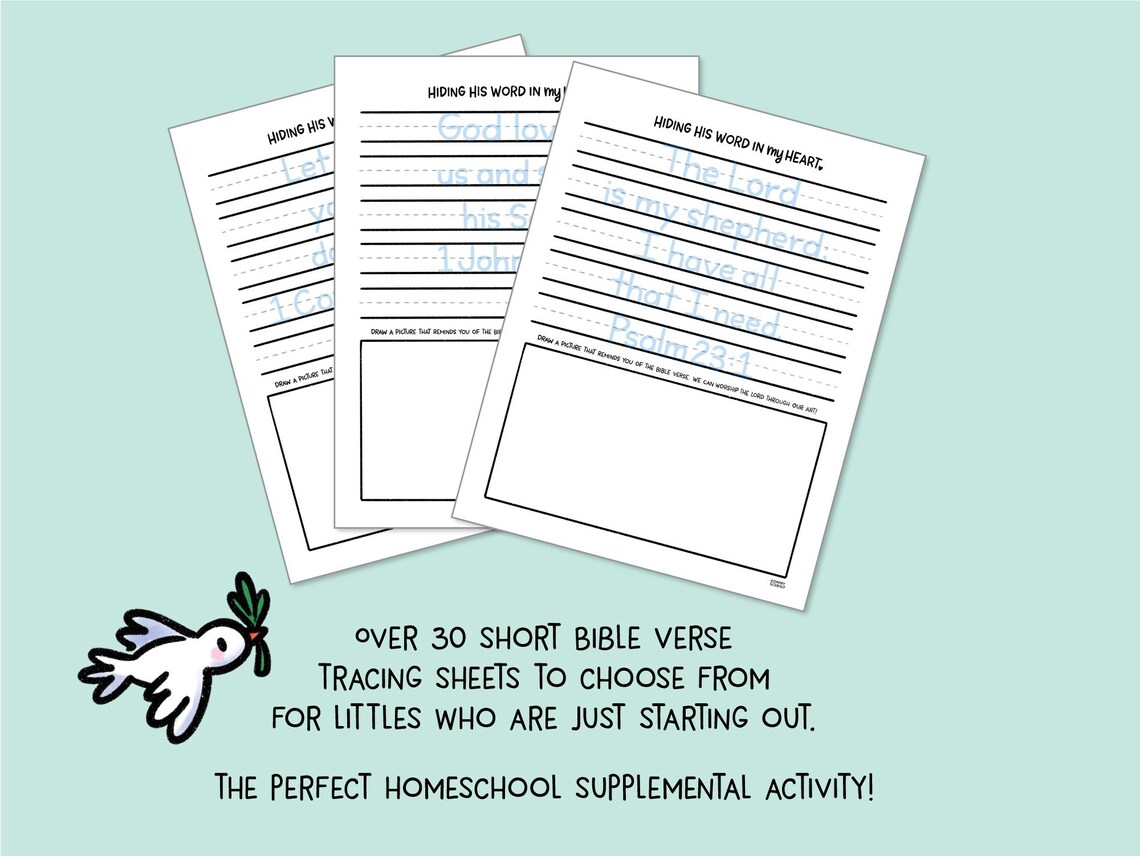 Printable Scripture Journal for Kids | Scripture Copywork, Bible Verse Tracing, Psalms ...