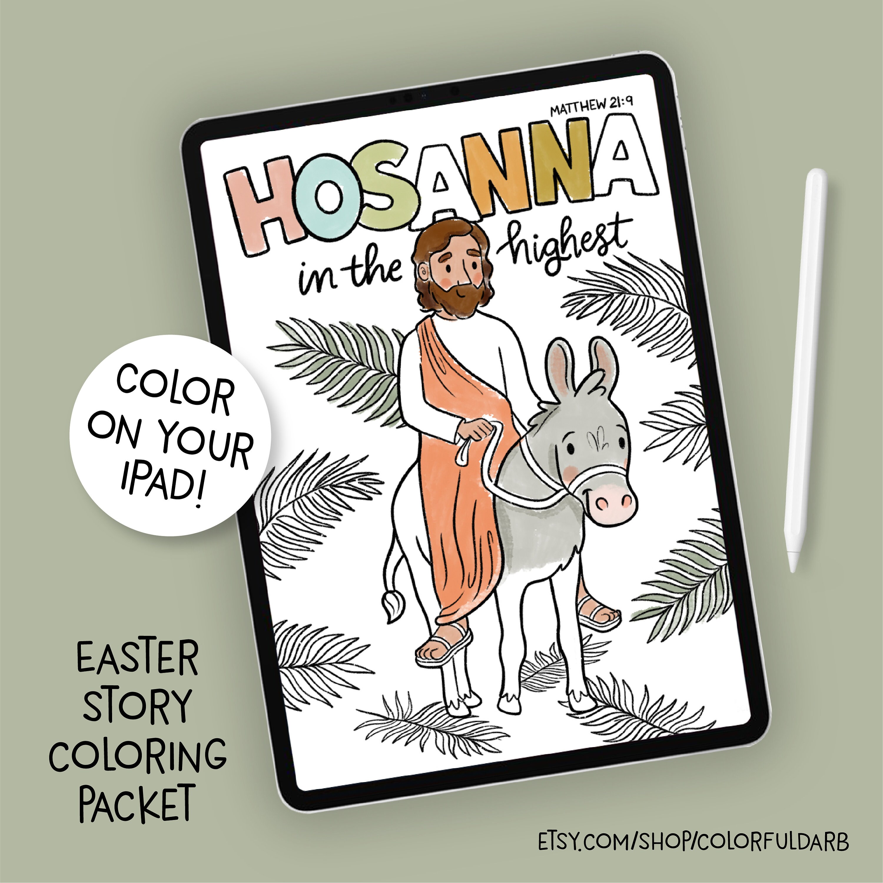 Easter Story Printable Coloring Pages - Etsy