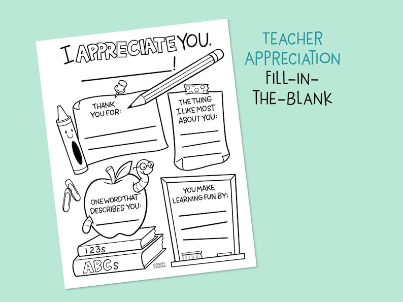 Teacher Appreciation Fill-in-the-blank | Questionnaire, Question and ...